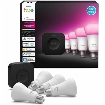 Click here for Philips Hue Color 4 pack 75W Bulb + Hue Pro Bridge prices