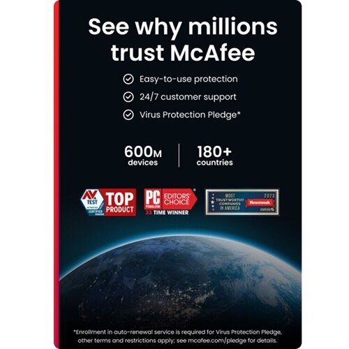 McAfee Total Protection Antivirus & Internet Security Software for 3 Devices, 1-Year ...