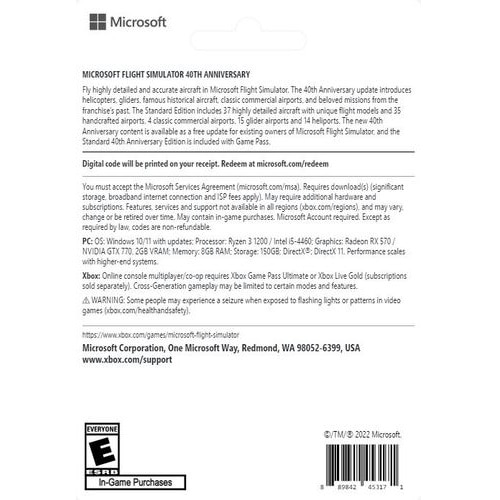 Download Xbox Microsoft Flight Simulator 40th Anniversary Xbox One ...