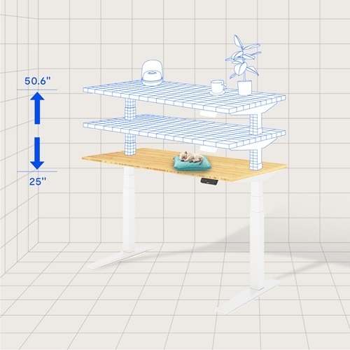 FlexiSpot Premium Standing Desk (E7 Pro) - White/Bamboo | Dell USA