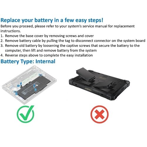 Dell 4-cell 53 Wh Lithium Ion Replacement Battery for Select Laptops ...